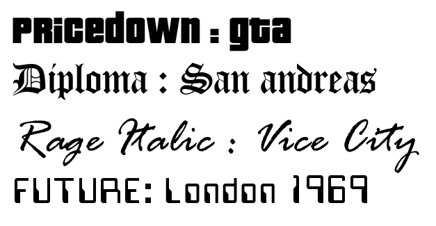 Polices de caractères GTA ⋆ GTA69